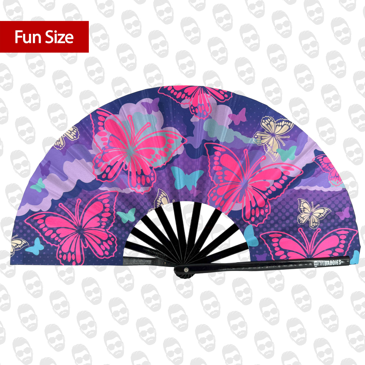 Clouds and Butterflies UV Fan – Fan Daddies