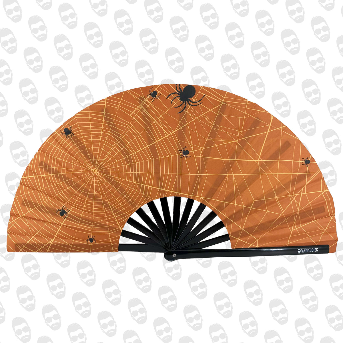 Orange Spiderwebs UV Fan – Fan Daddies